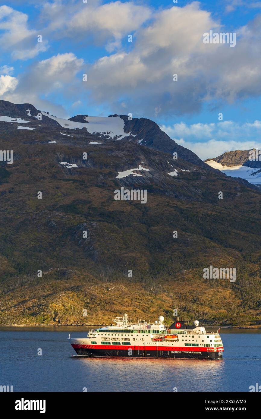 Cruise ship in Darwin Sound, Beagle Channel, Tierra del Fuego, Chile ...