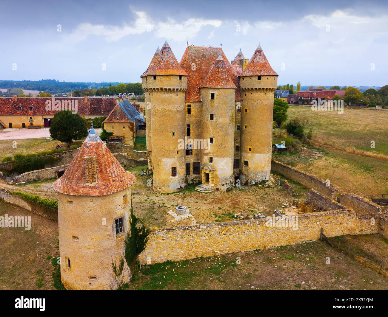 Medieval castle of Sarzay Stock Photo - Alamy