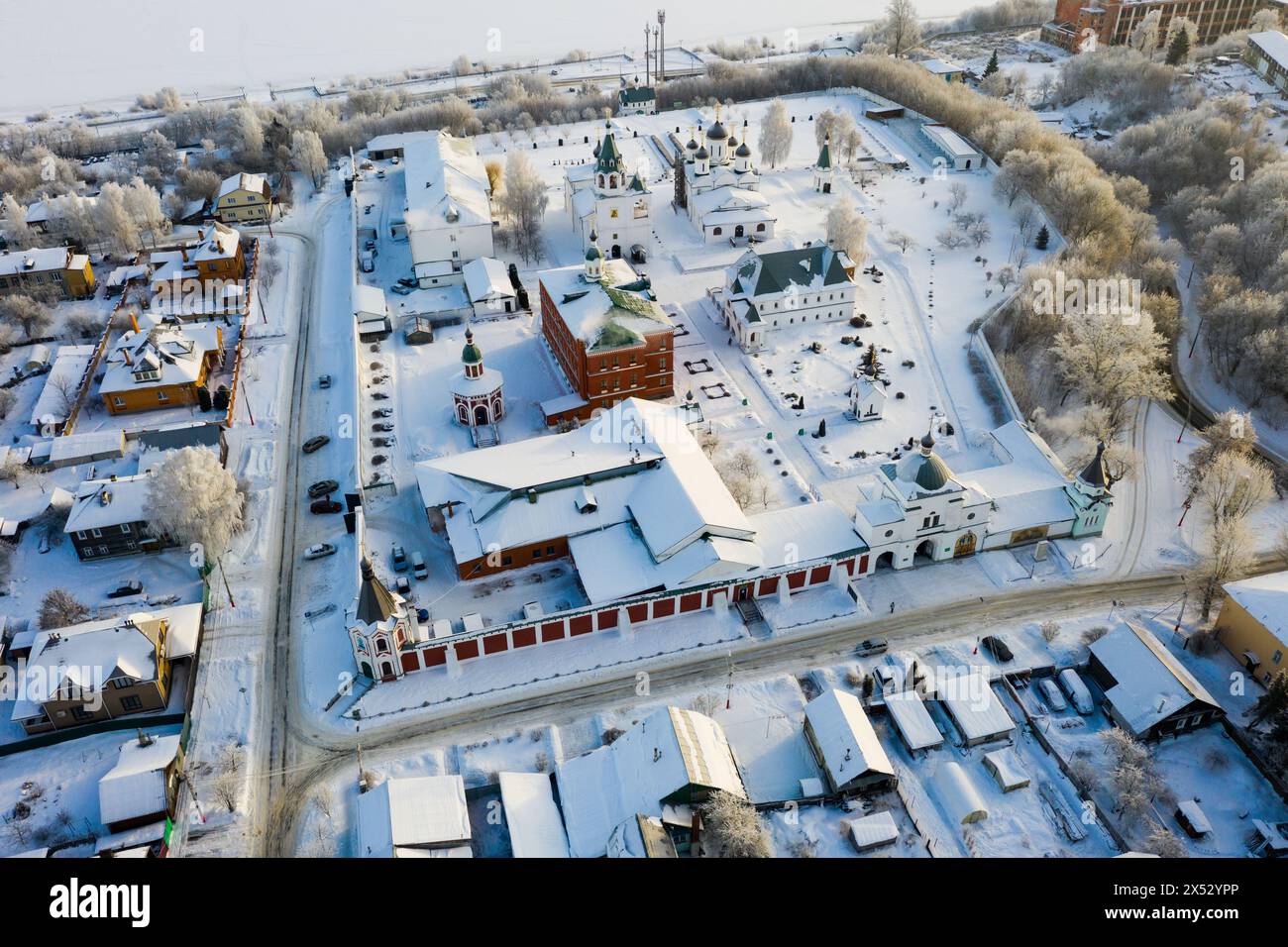 Aerial view of Spaso-Preobrazhensky Monastery in Murom in winter Stock ...