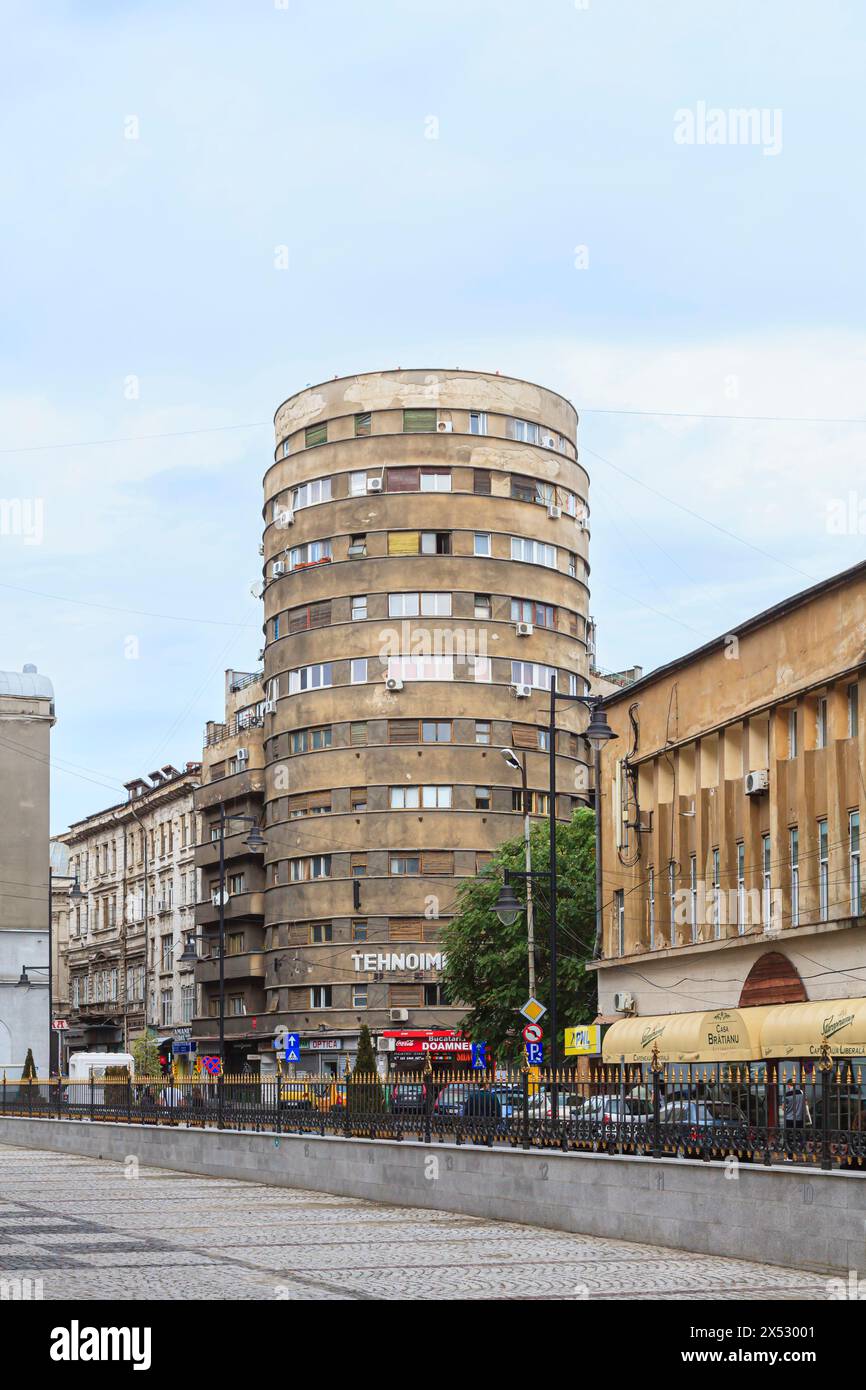 The run down modernist TechnoImport building (Adriatica tower block) in ...
