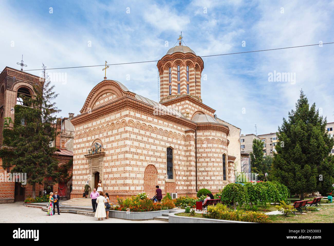 The Wallachian plastered exterior of Romanian Orthodox Curtea Veche ...