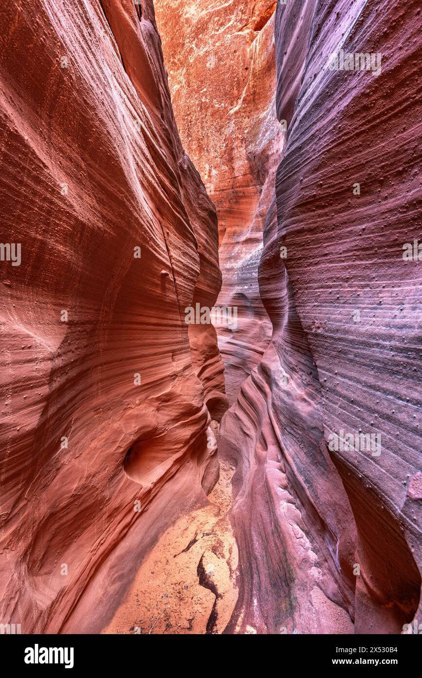 Wind Pebble slot canyon near Page Arizona highlights the narrow ...