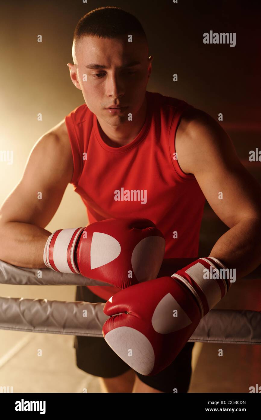 Tired boxer after hard training hi-res stock photography and images - Alamy