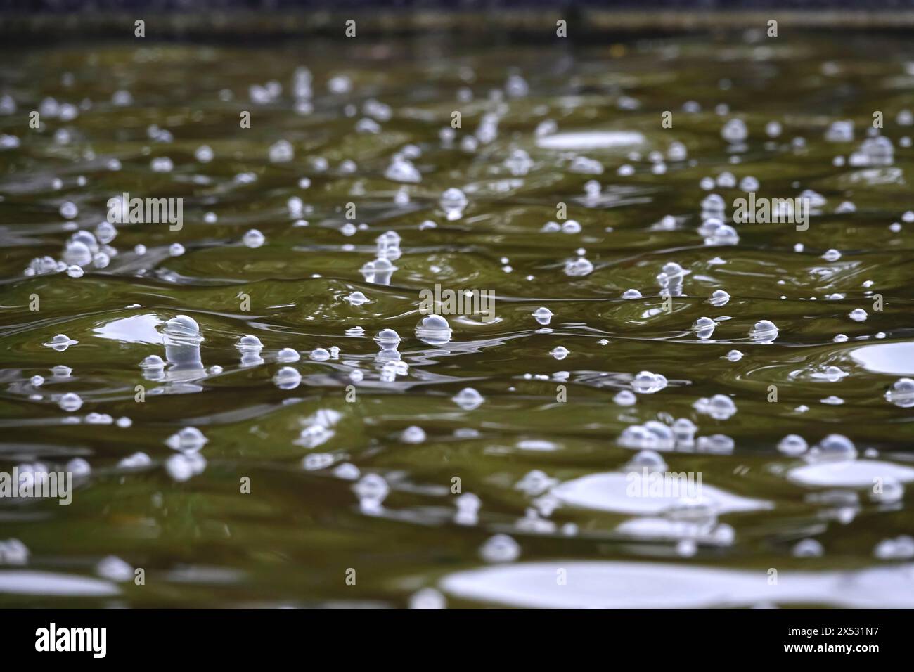 April weather, rain meets a lake, Germany Stock Photo - Alamy