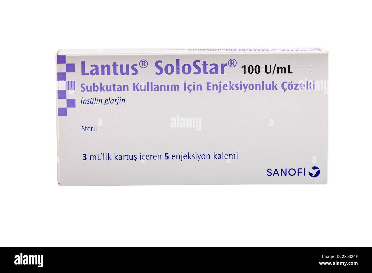 Istanbul Turkey 27 April 2024; LANTUS SOLOSTAR 100 U ml injector pen ...