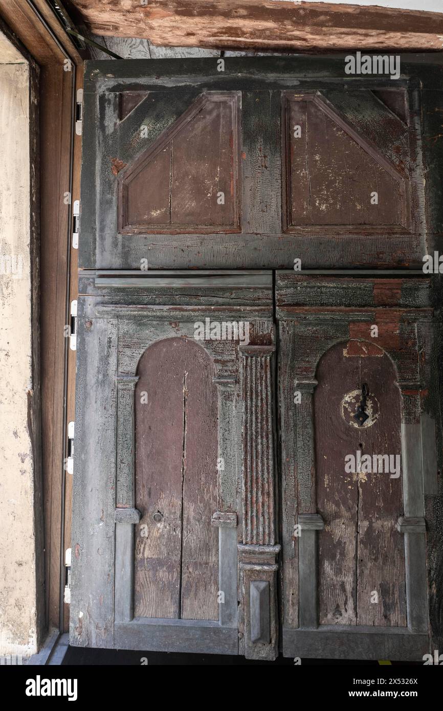 Half-timbered museum, front door, Schmalkalden, Thuringia, Germany ...