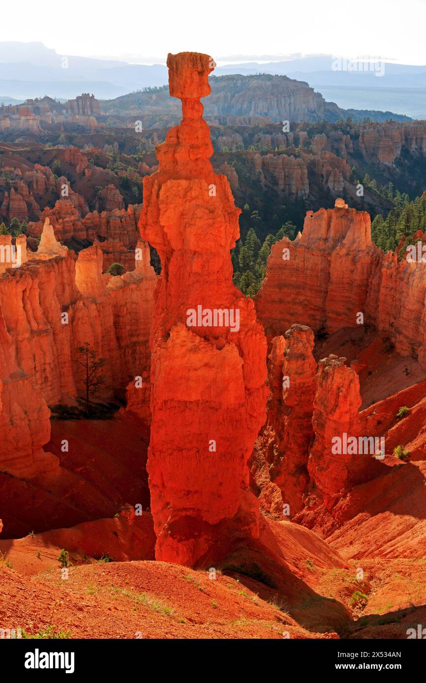 A striking hoodoo towers over a formation of rock towers, Thor's hammer ...