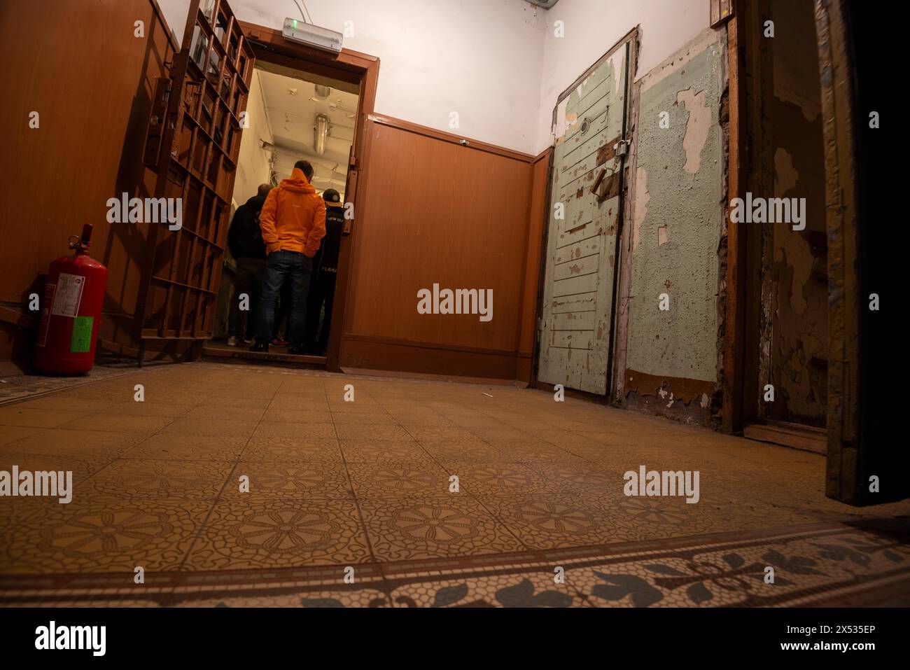 Corridor with prison cells, former headquarters and prison of the ...