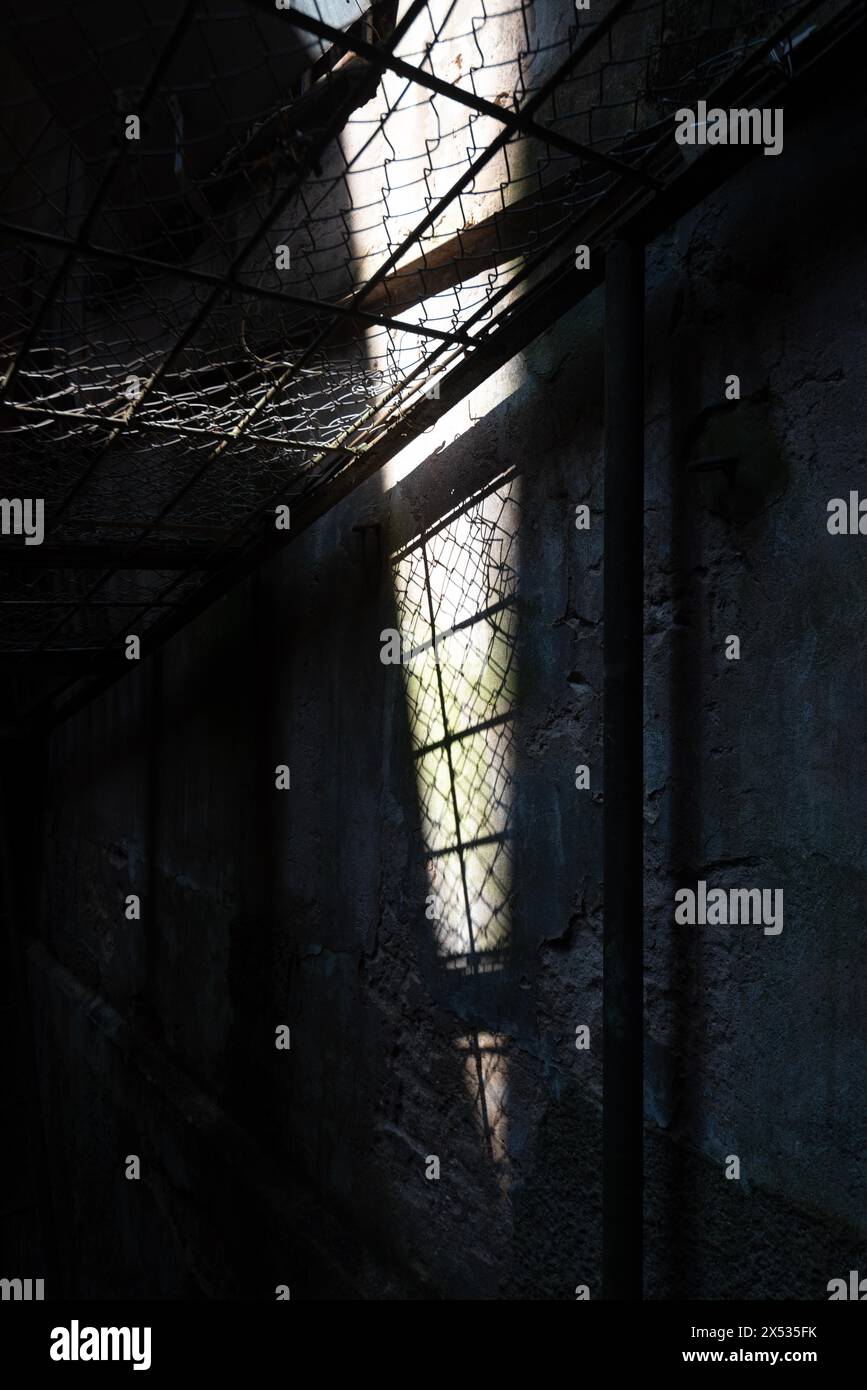 Barred inner courtyard, former headquarters and prison of the Soviet ...