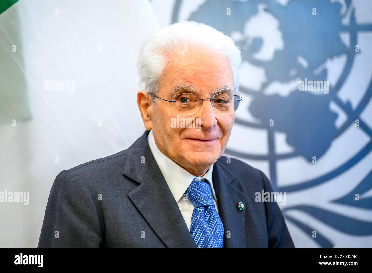 New York, USA, 6th May 2024. Italian President Sergio Mattarella during ...