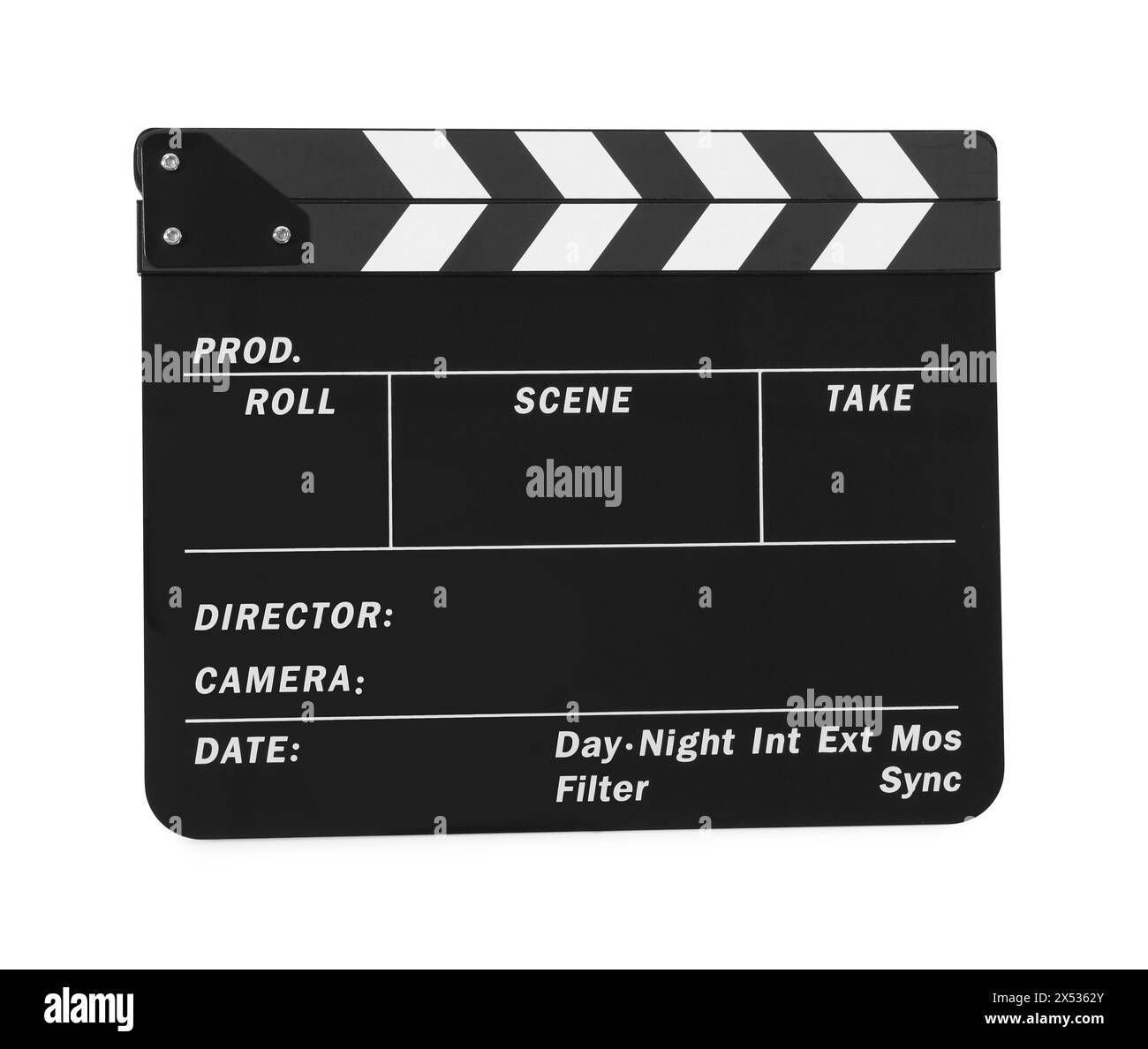 One movie clapper isolated Black and White Stock Photos & Images - Alamy