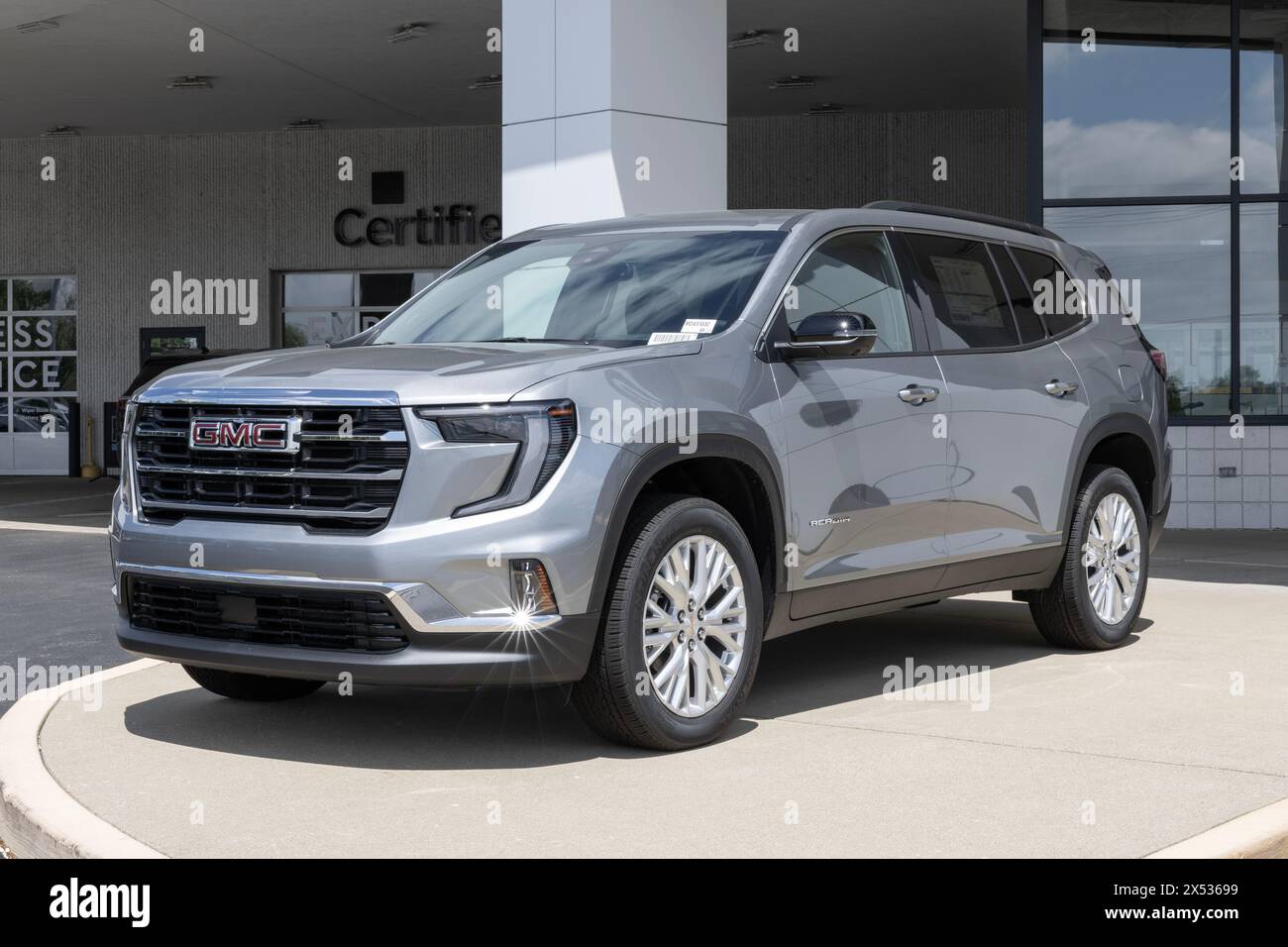 Kokomo - May 5, 2024: GMC Acadia Elevation display at a dealership. GMC ...