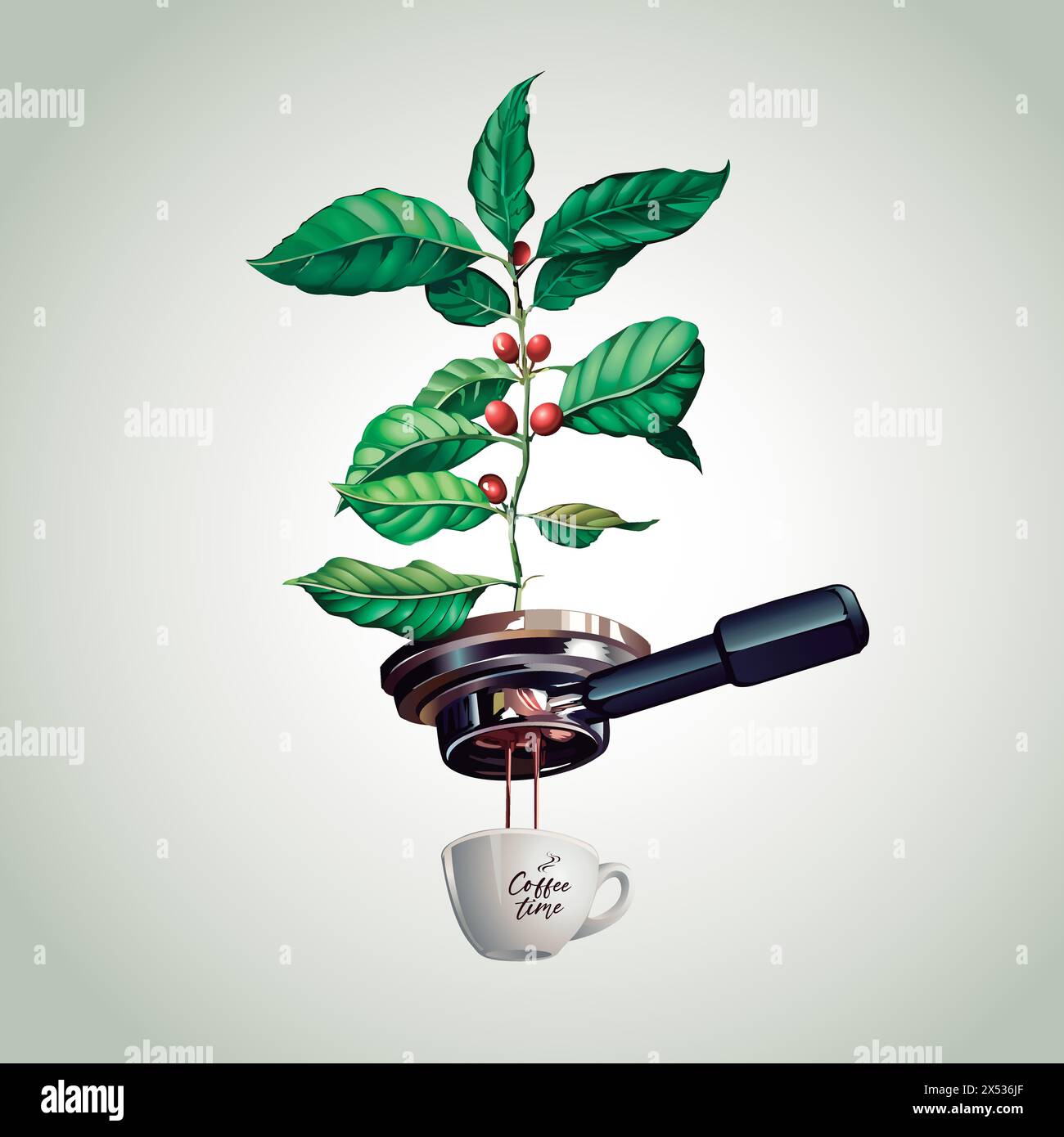 Kitchen espresso machine illustration Stock Vector Images - Alamy