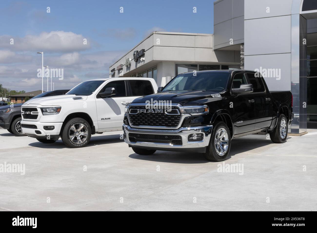 Kokomo - May 5, 2024: Ram 1500 display at a Stellantis dealership. Ram ...