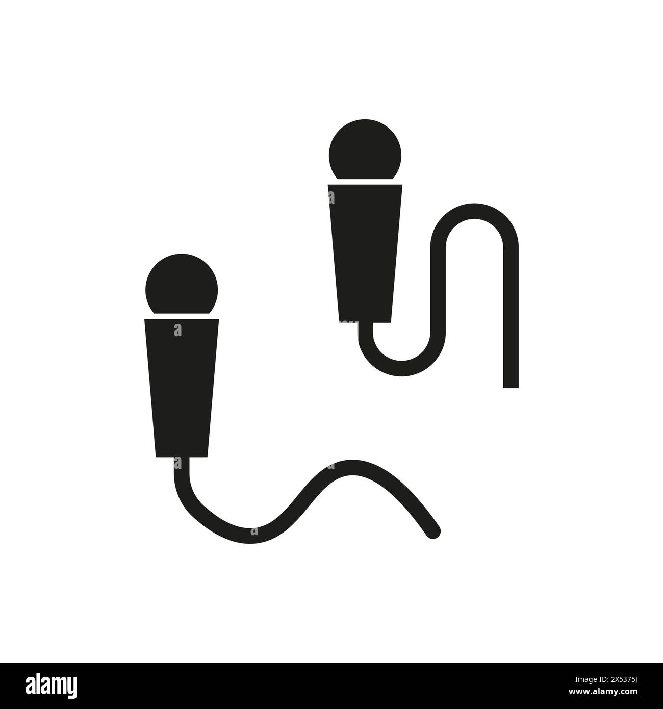 Microphone icons with and without cables. Audio equipment Vector ...