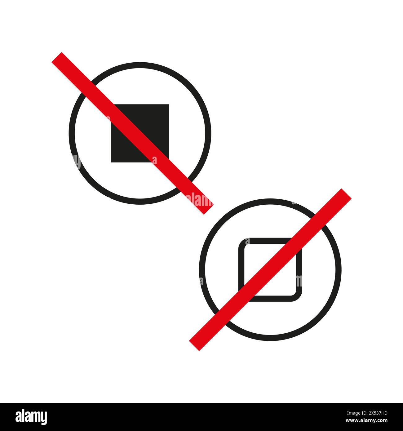 Prohibition of block and square. Vector restriction signs. No entry for ...