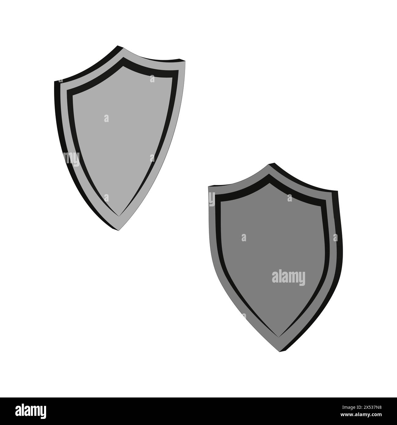 Protective shields set. Security emblems Vector illustration Stock ...