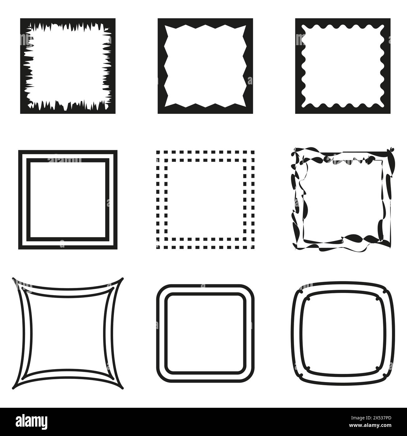 Assorted Vector Frames Collection Simple Square Border Set Geometric Shapes Vector Variety
