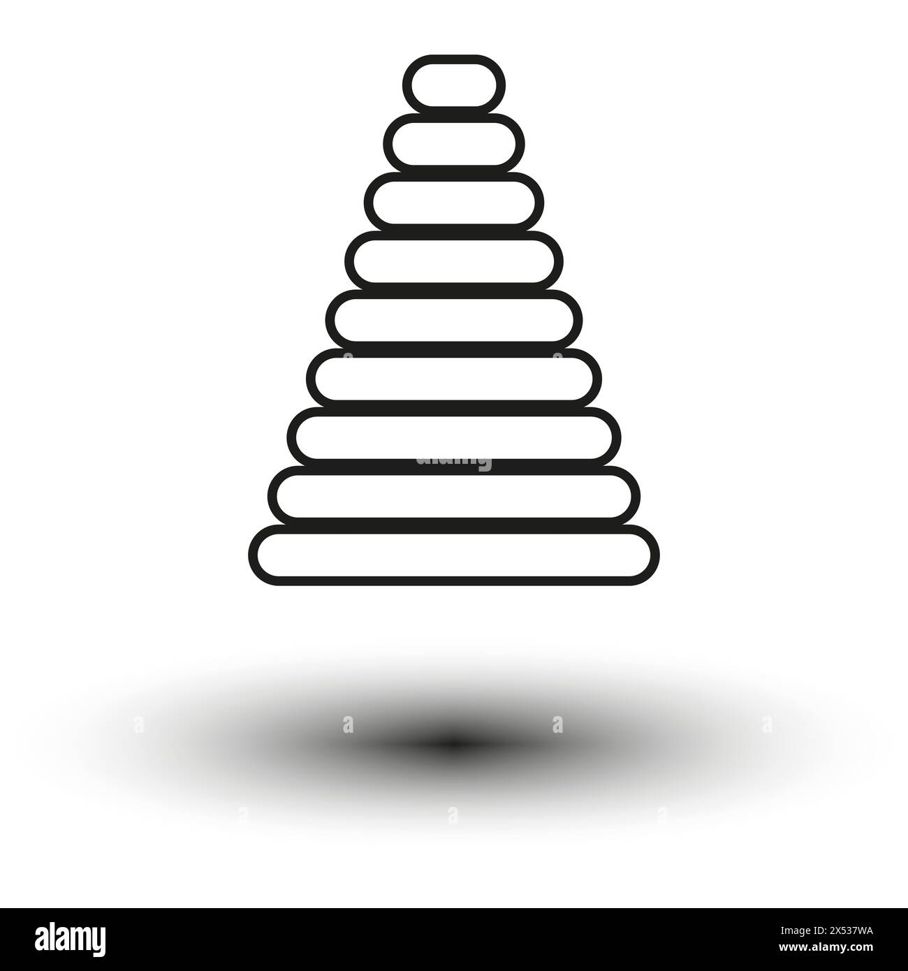 Stacked circles design. Graduated sizes. Monochrome vector. Minimalist ...