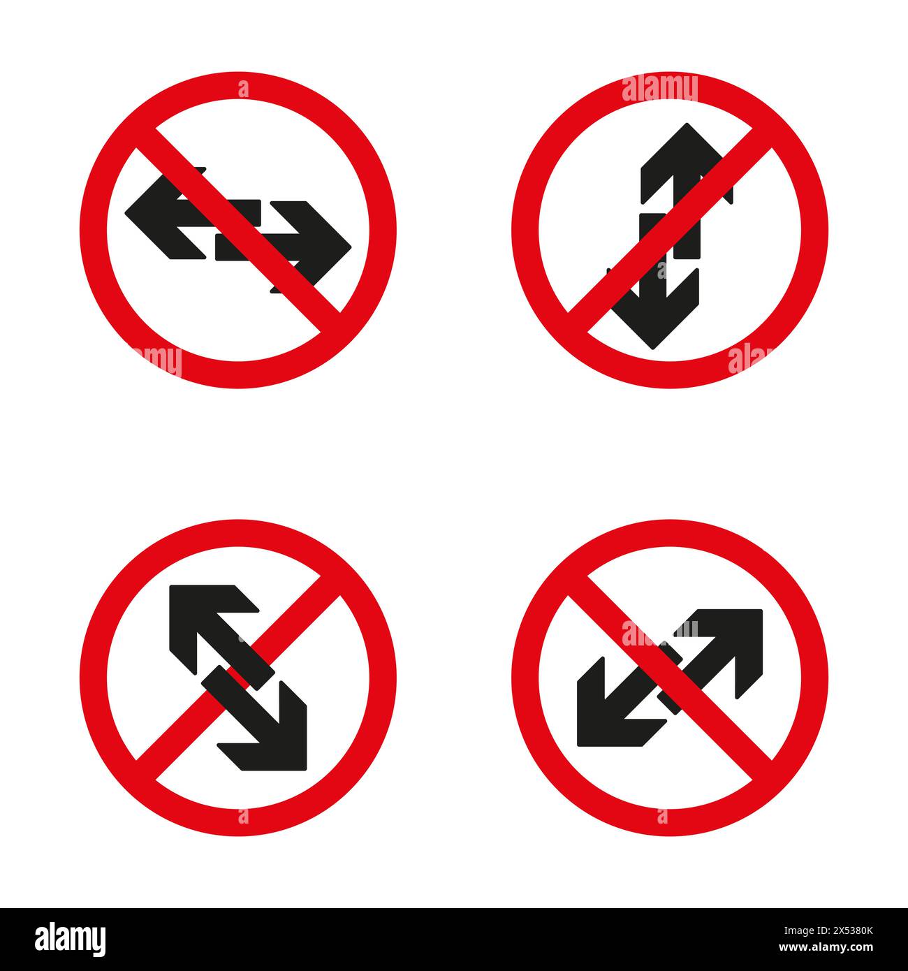 Road sign no entry left Stock Vector Images - Alamy