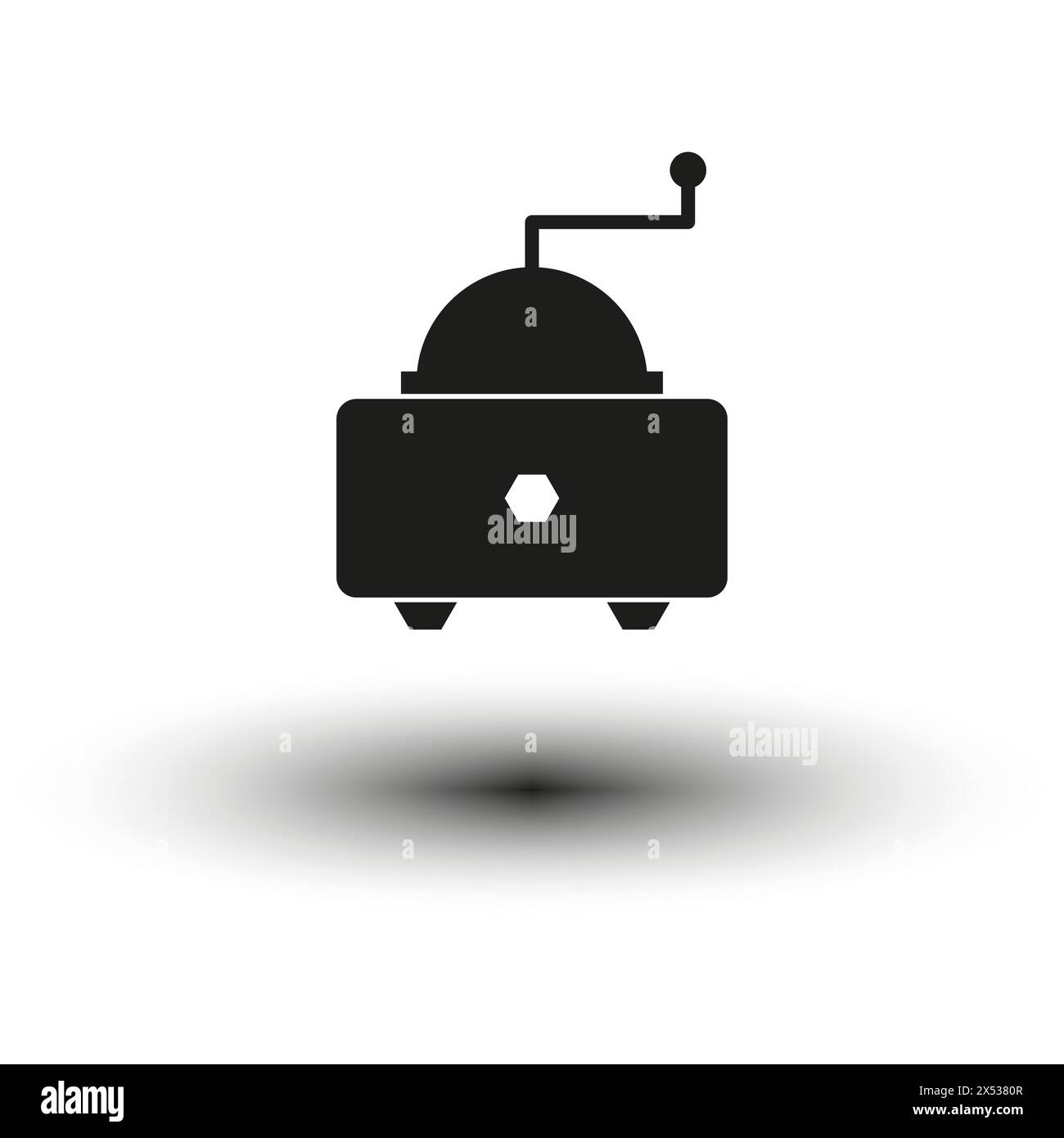 Vintage crank music box icon. Classic mechanical music player ...