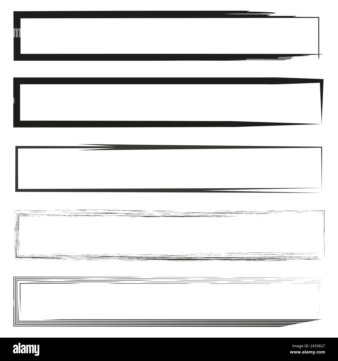 Rectangular frames Vector set. Diverse border designs. Monochrome frame ...