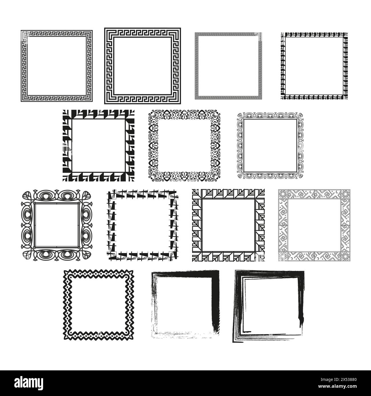 Assorted Decorative Frames Vector Set Collection Of Various Border Designs Stock Vector Image