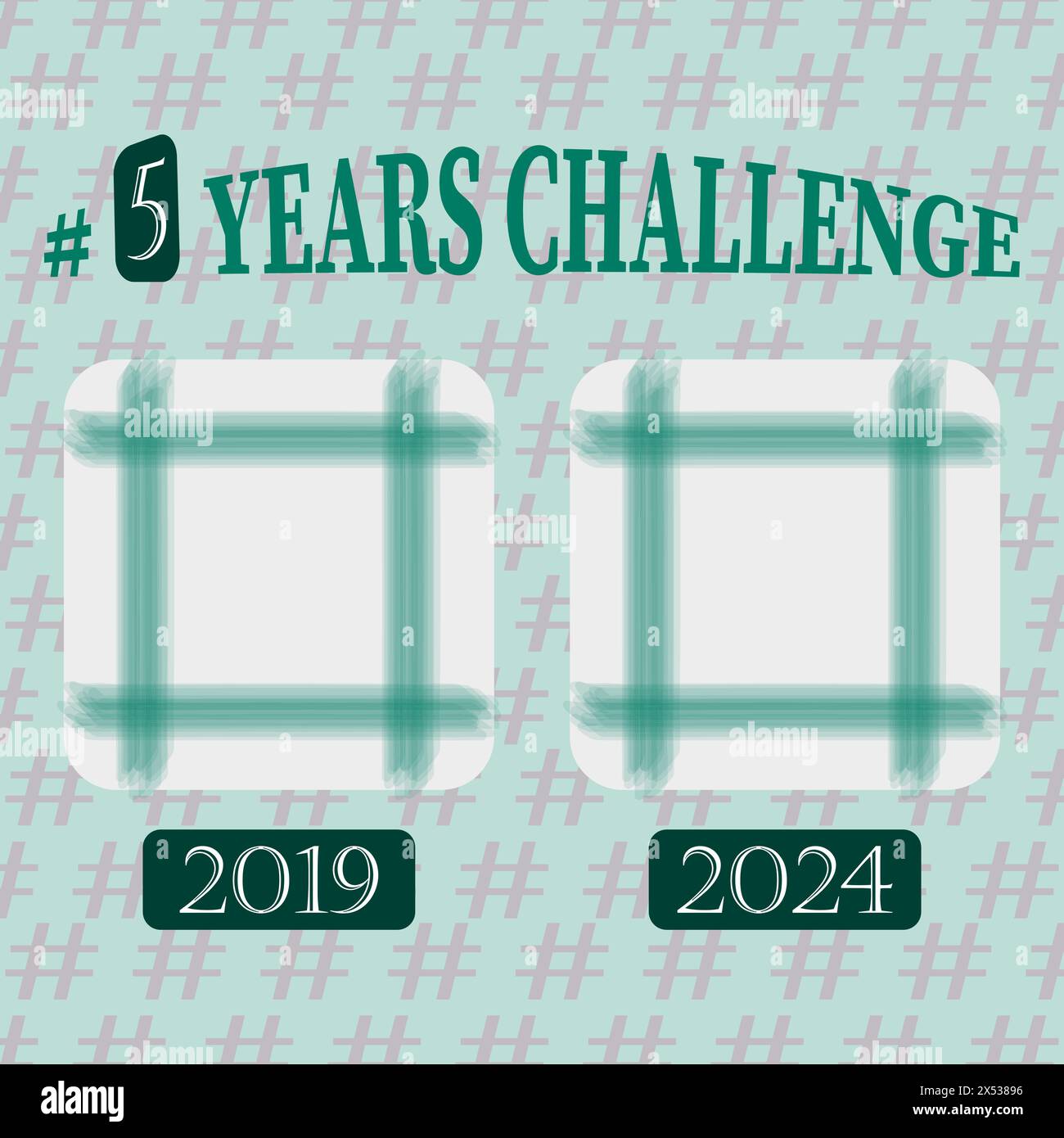 Five years milestone. Vector transparent frames evolution. Teal time ...