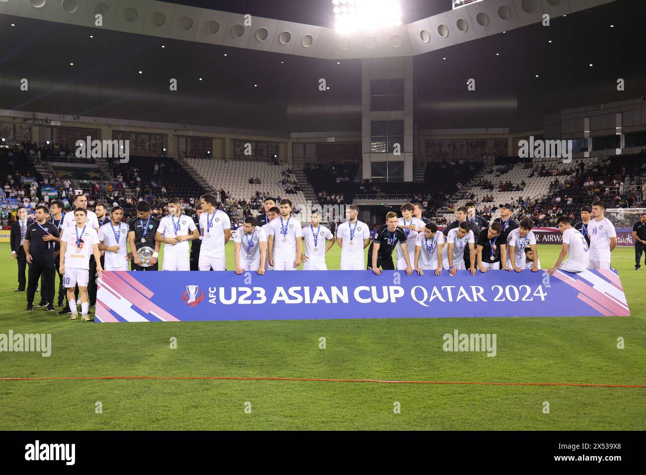 Doha, Qatar. 3rd May, 2024. U23 U23 Uzbekistan team group (UZB ...