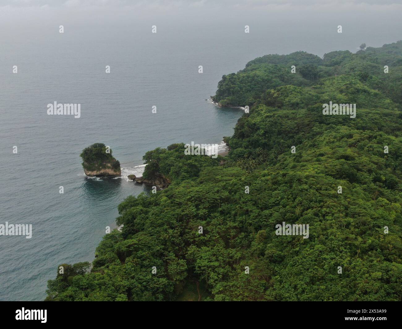 Aerial of Madasari beach in southern West Java, Indonesia Stock Photo ...