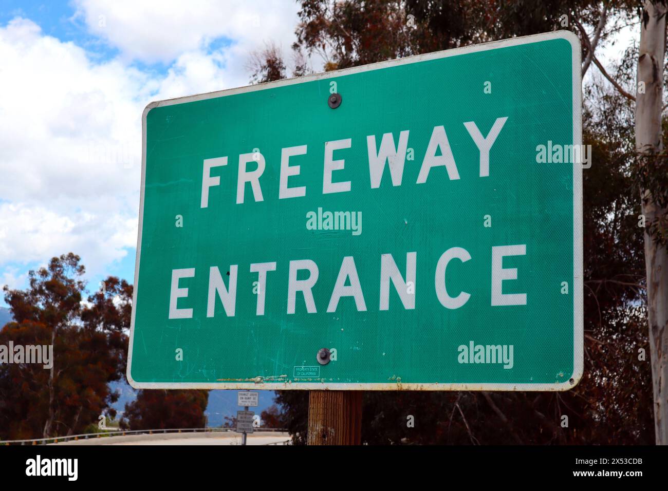 Los Angeles, California: Freeway Entrance sign Stock Photo - Alamy