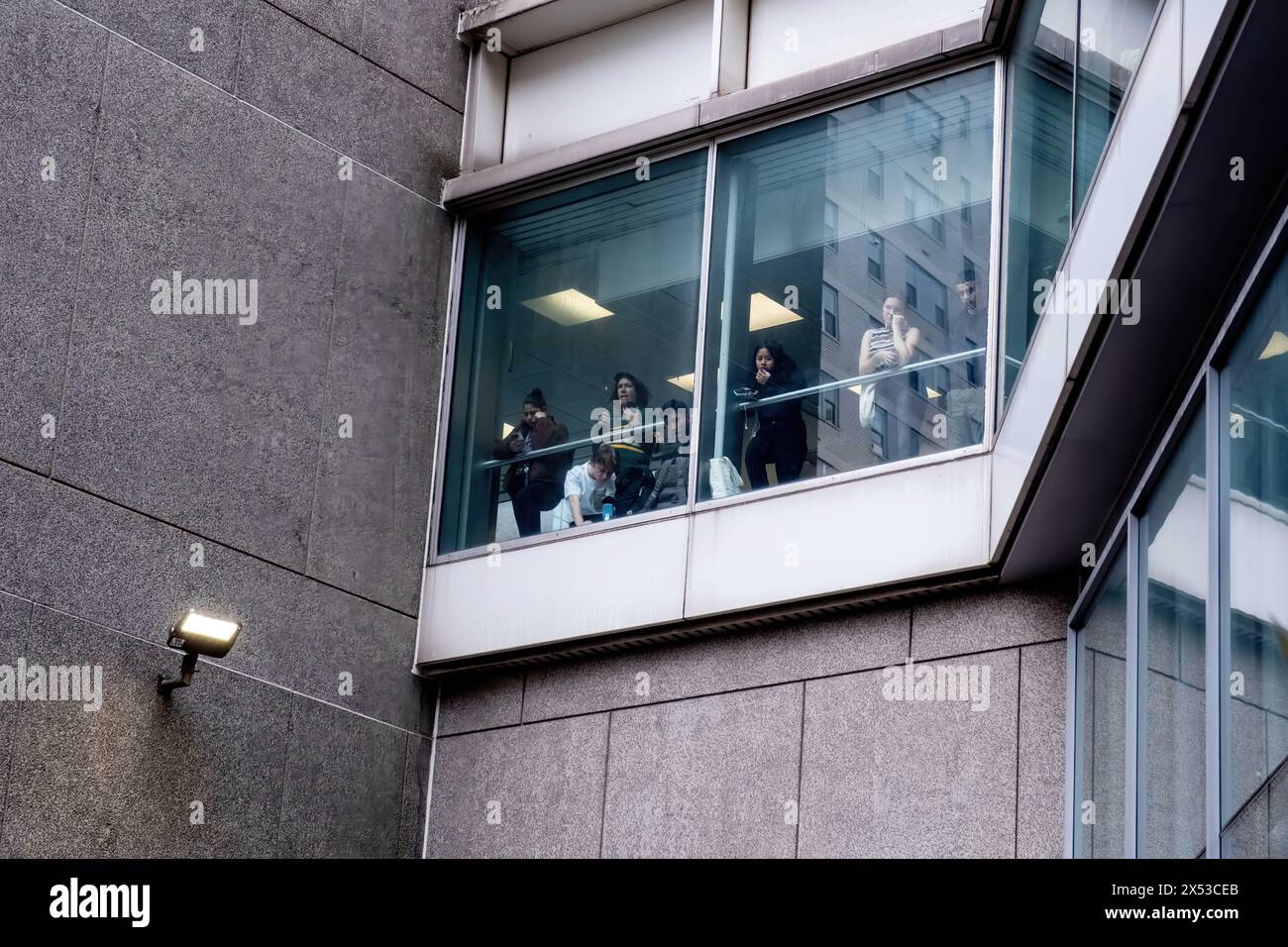New York, United States. 06th May, 2024. Students watch from the ...