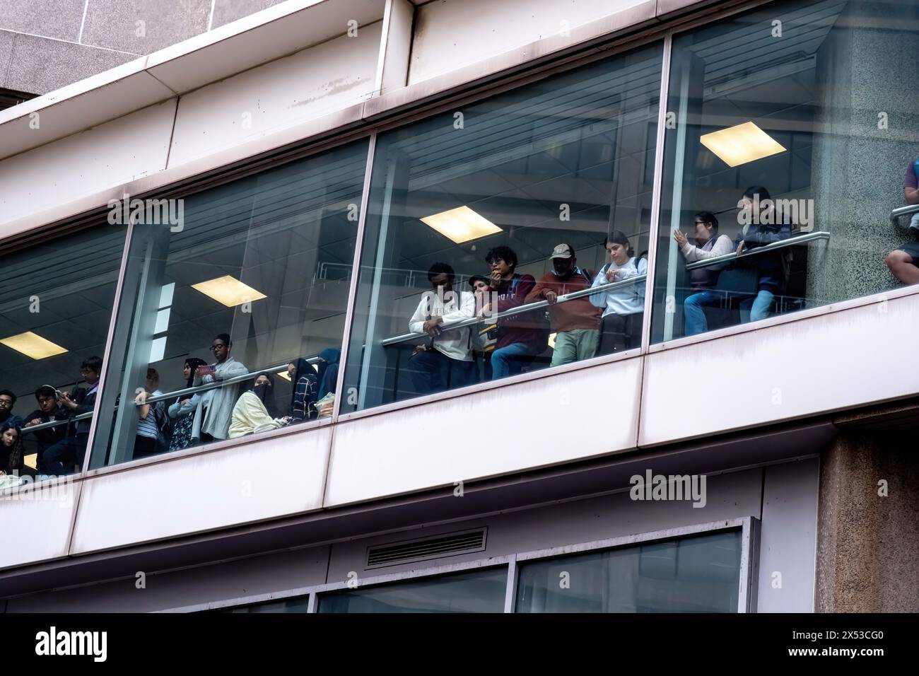 New York, United States. 06th May, 2024. Students watch from the ...