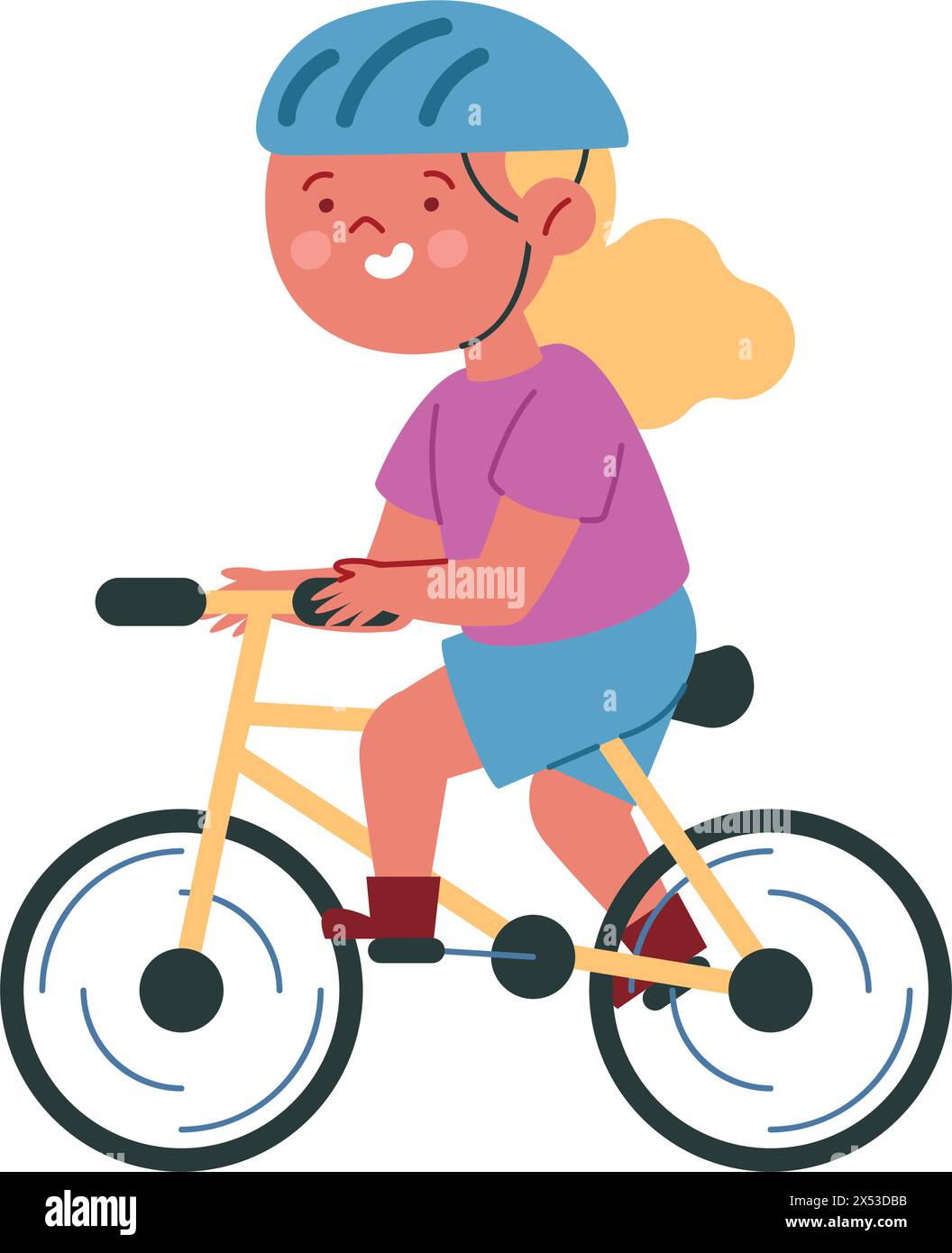 girl riding bicycle cartoon Stock Vector Image & Art - Alamy