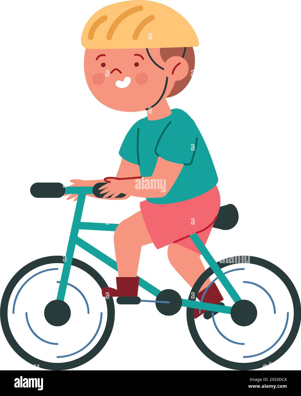 boy riding bicycle cartoon Stock Vector Image & Art - Alamy