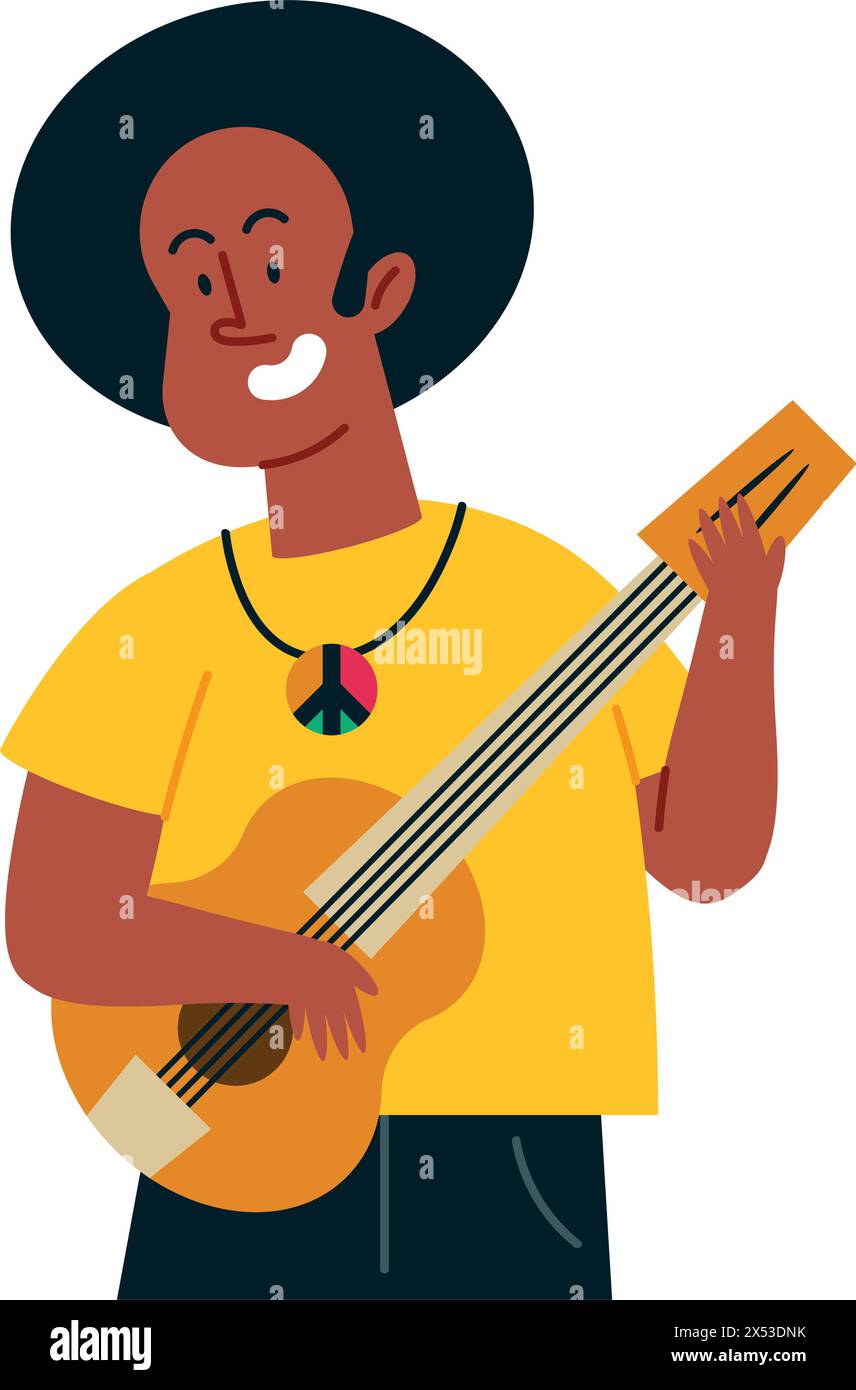 Vector illustration reggae guitar hi-res stock photography and images ...