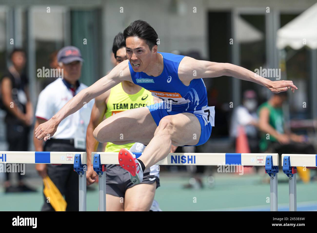 Ibaraki, Japan. 5th May, 2024. Hiroyuki Sato Athletics : 2024 Mito Invitational Meet Men's 110mH ...