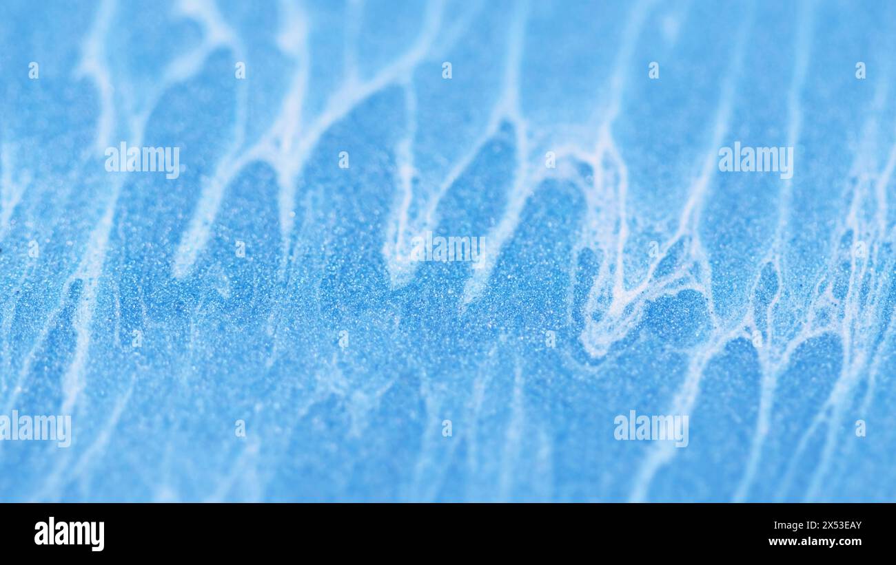 Glittered wave. Colored grain. Blue abstract ocean art painted shiny ...