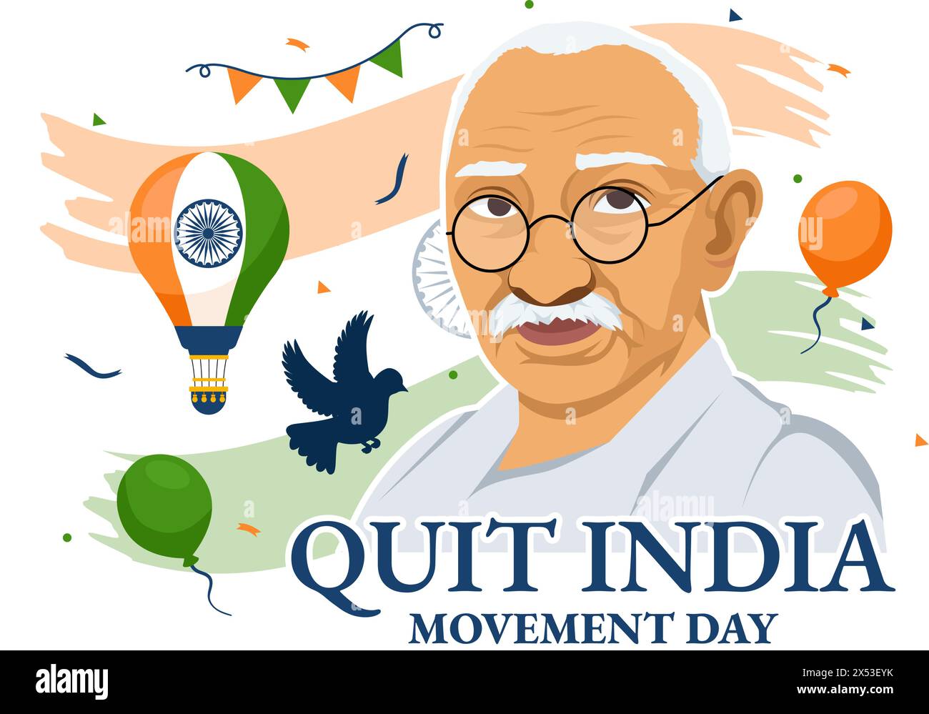 Quit India Movement Day Vector Illustration on 8 August with Indian ...