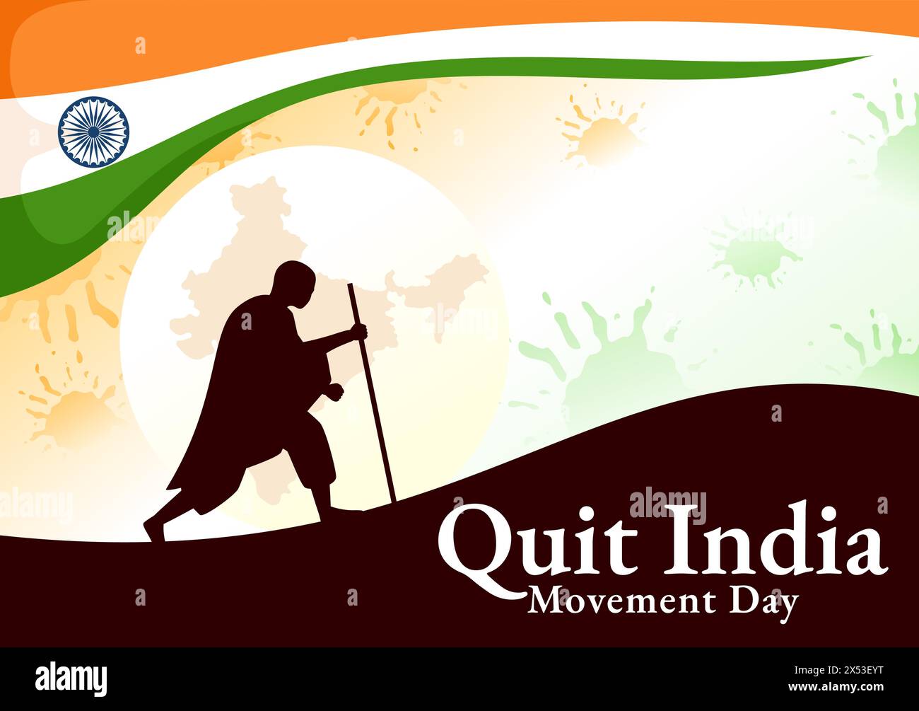 Quit India Movement Day Vector Illustration on 8 August with Indian ...