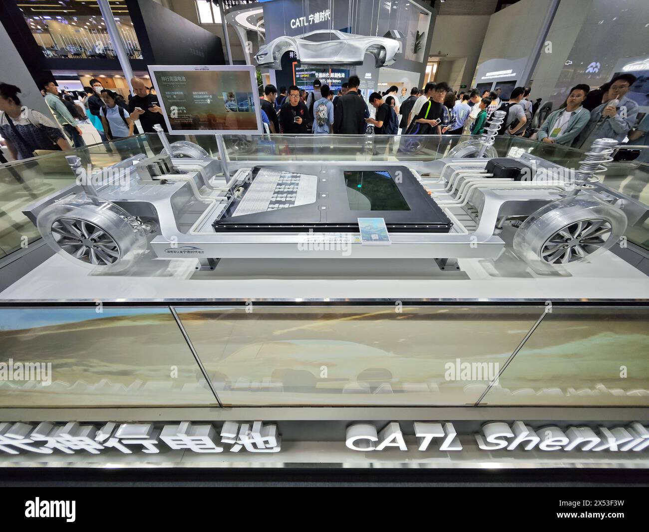 BEIJING, CHINA - MAY 3, 2024 - Visitors visit the booth of CATL at the ...