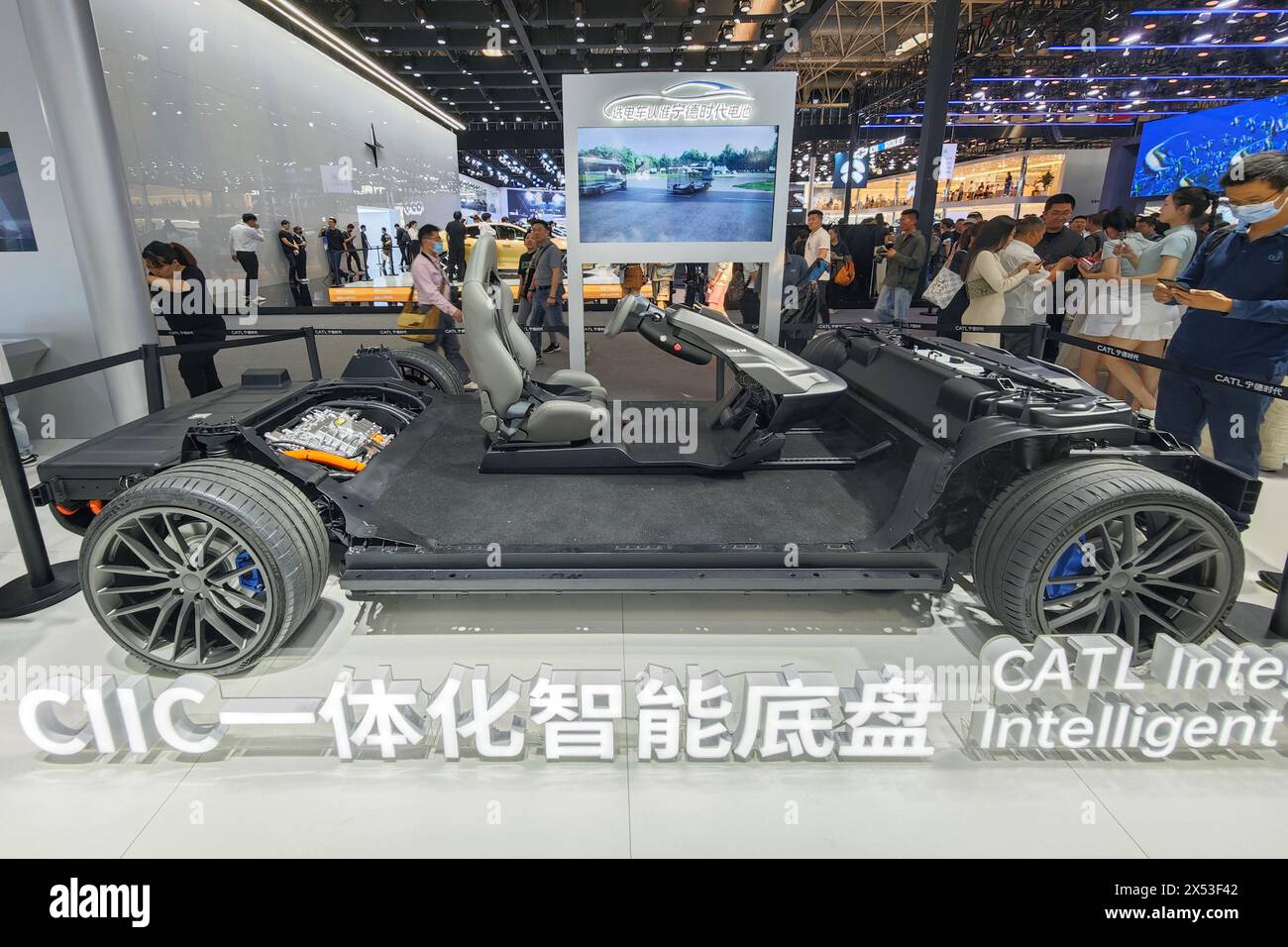 BEIJING, CHINA - MAY 3, 2024 - Visitors visit the booth of CATL at the ...