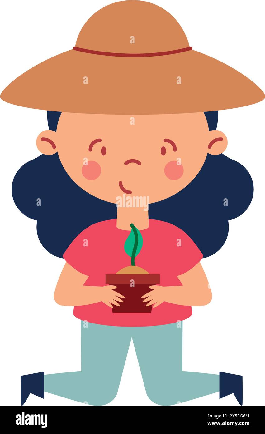 Children tree planting Stock Vector Images - Alamy