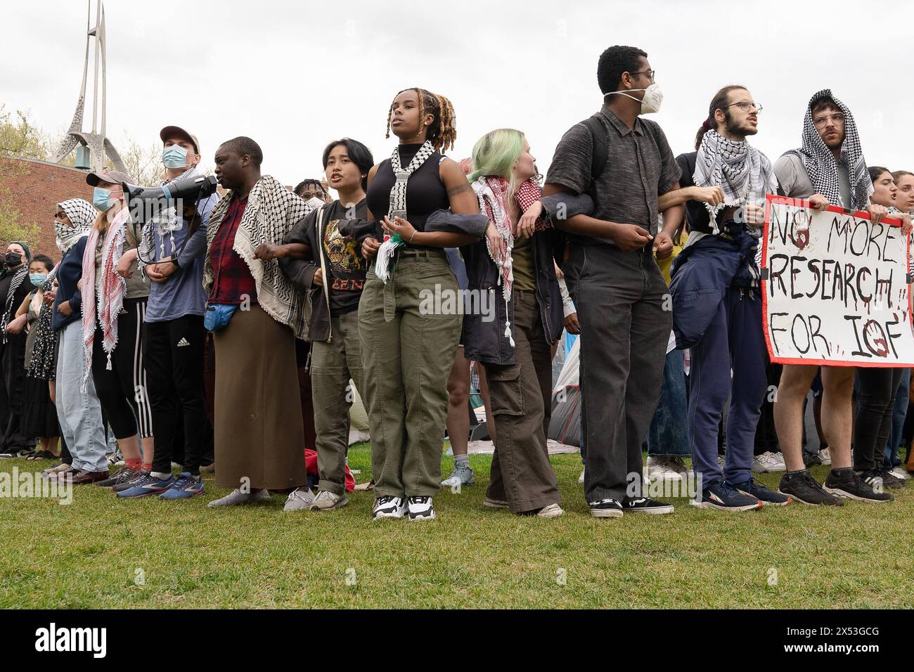 Cambridge, Massachusetts, USA. 06th May, 2024. Pro-Palestine protesters ...