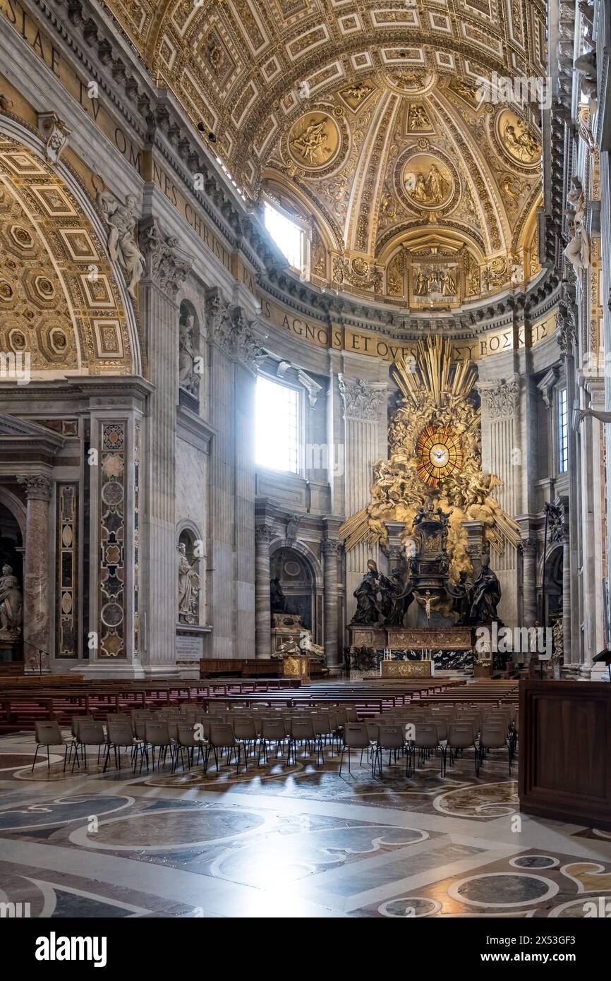 Detail of the Altar of the Chair of St. Peter, located within Saint ...