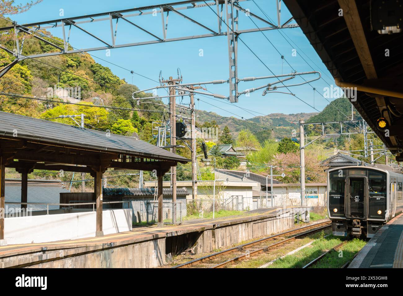 Fukuoka, Japan - April 10, 2024 : Sasaguri Kidonanzoinmae railway ...
