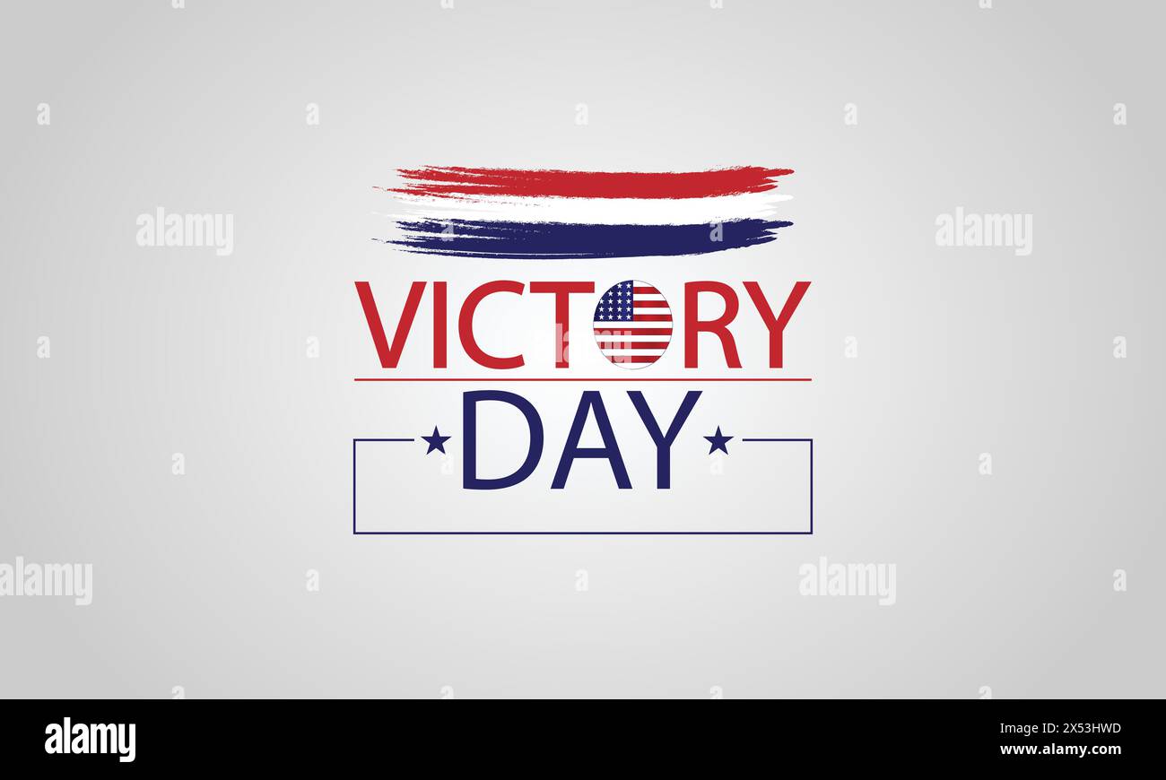Remembering Victory Day American Flag Illustration Text Inspiration ...