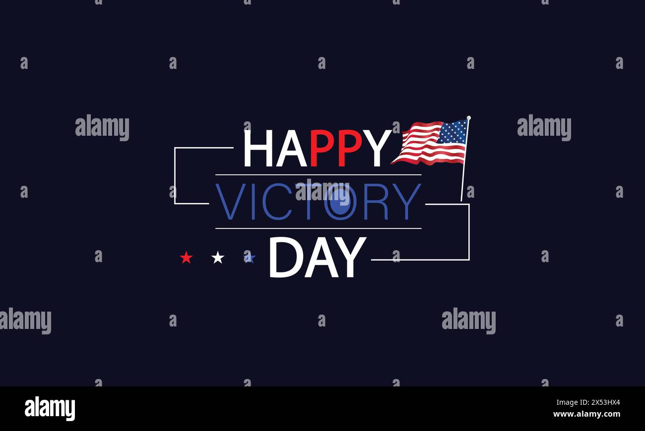 Remembering Victory Day American Flag Illustration Text Inspiration ...