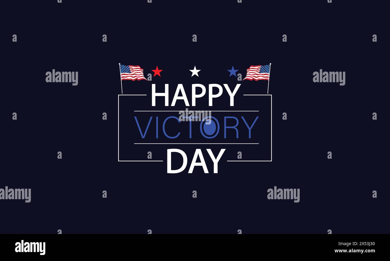 Remembering Victory Day American Flag Illustration Text Inspiration ...