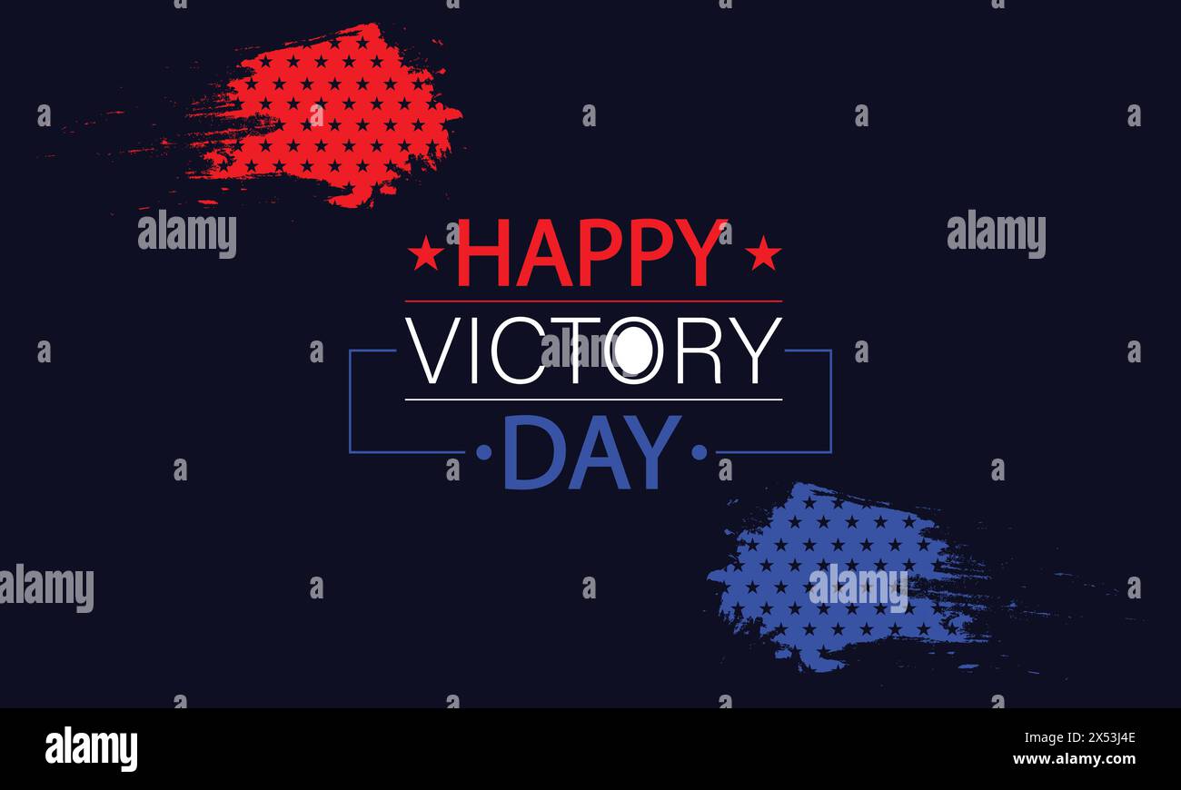 Remembering Victory Day American Flag Illustration Text Inspiration ...